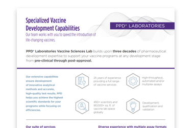 Vaccine Sciences Laboratory Services | PPD