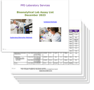 Bioanalytical Labs Validated Assay List | PPD