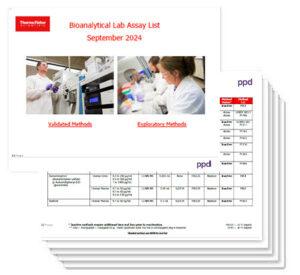Bioanalytical Labs Validated Assay List | PPD